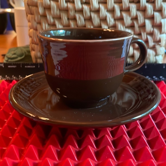 Fiesta | Dining | Chocolate Brown Fiesta Ware Teacup And Saucer | Poshmark